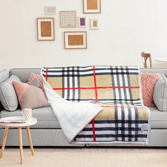 Bedding | Getting Cozy Plaid Designer Look Feel Blanketthrow | Poshmark